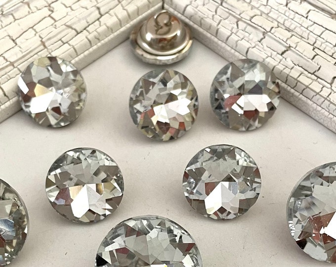 10 Pcs,crystal Buttons,round Buttons,rhinestone Buttons,buttons W/shank ...