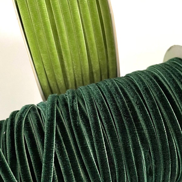 Green Velvet Ribbon - Etsy