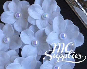 White Fabric Flower | Etsy