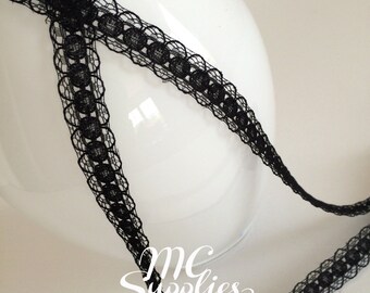 Black lace ribbon | Etsy