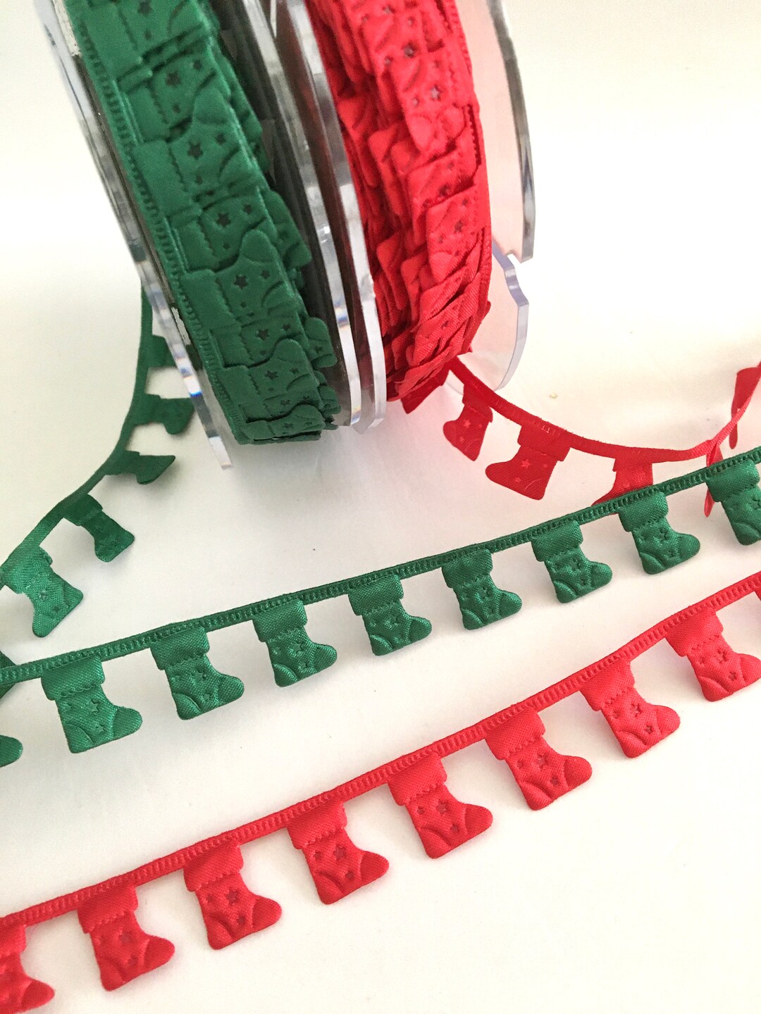 1-15 Yds,stockings Ribbon,stockings Trim,christmas Ribbon,fabric Ribbon ...