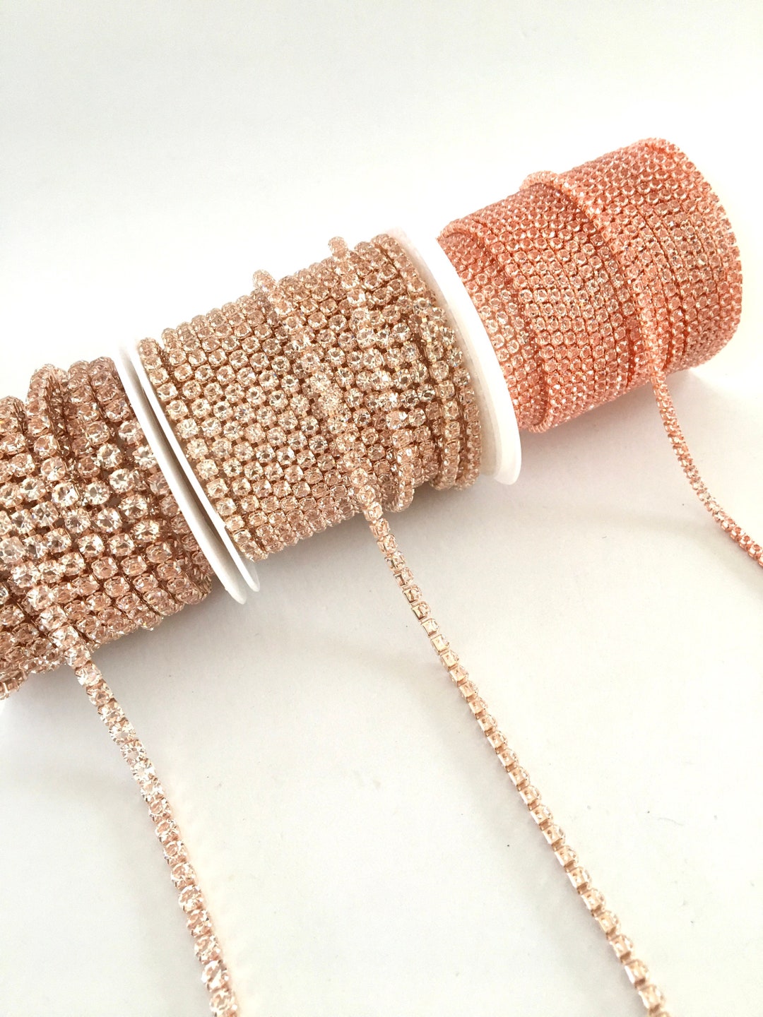 Rose Gold Chain,rhinestone Chain,rhinestone Trim,chain Rhinestones ...
