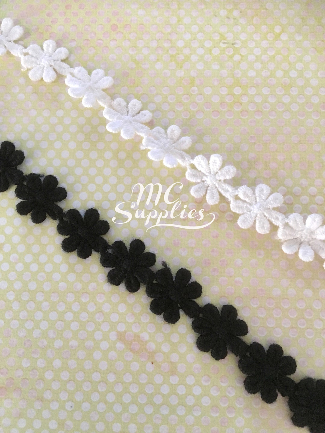 Daisies Trim,fabric Flowers,embroidered Trim,embellished Trim,card ...