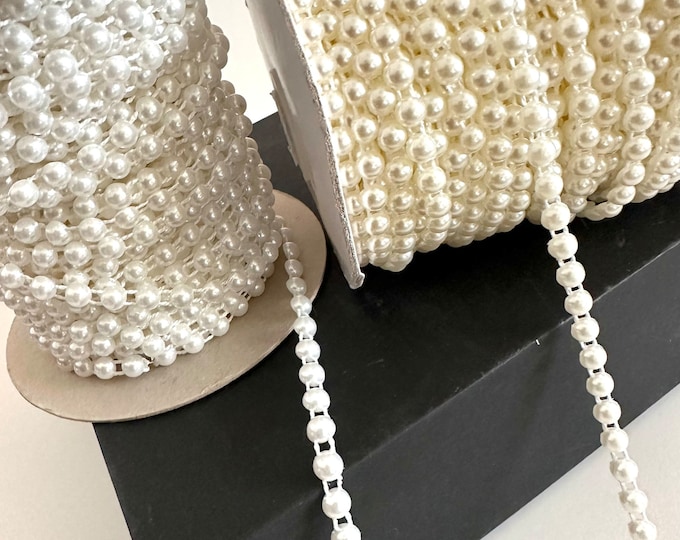 String of Beads,white Beads,flat Beads,strand of Beads,embellished ...
