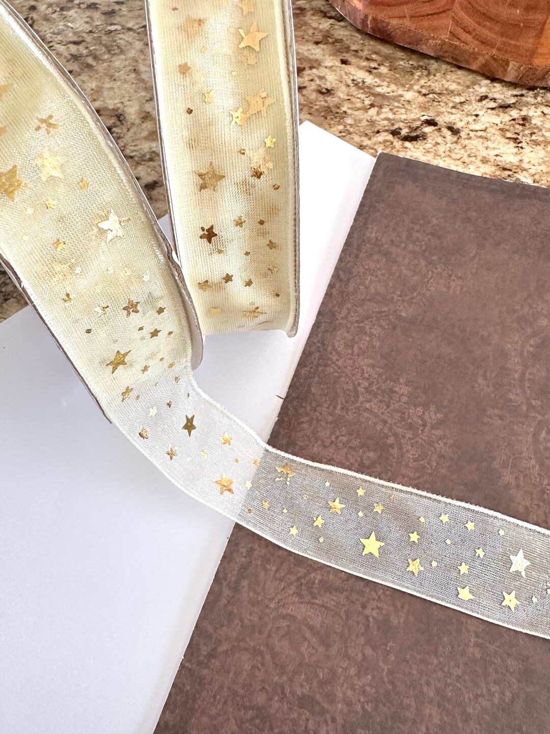 3 Yds,stars Ribbon,christmas Ribbon,holiday Ribbon,organza Ribbon ...