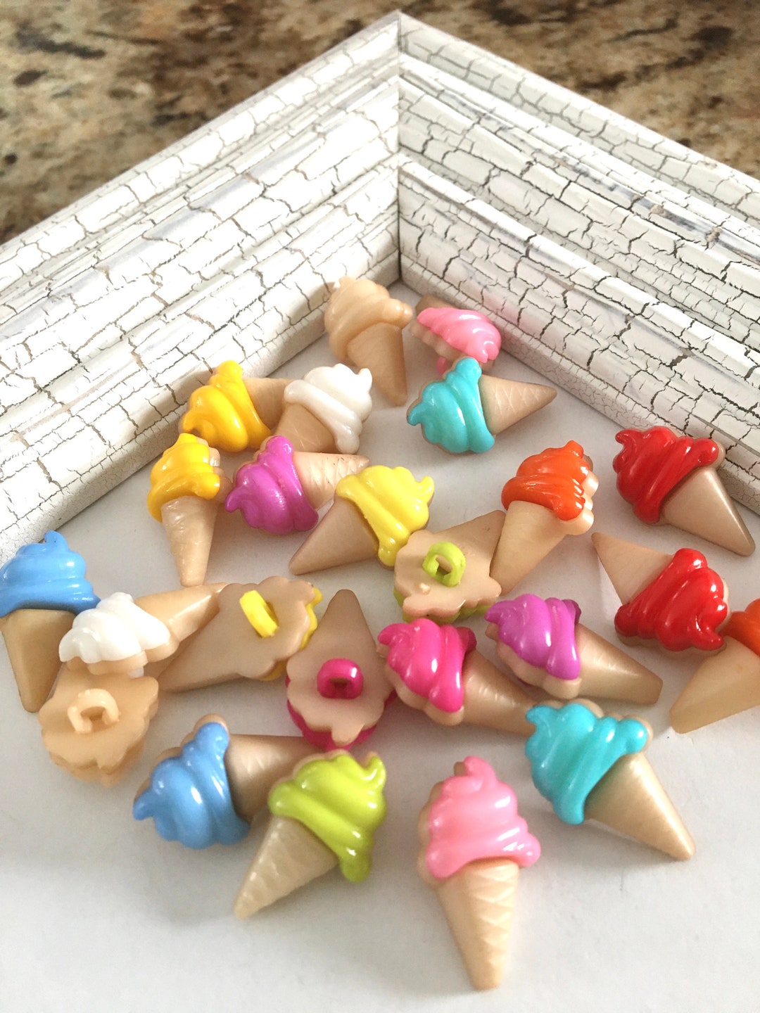 40 Pcs,ice Cream Buttons,resin Button,colorful Buttons,shank Button ...