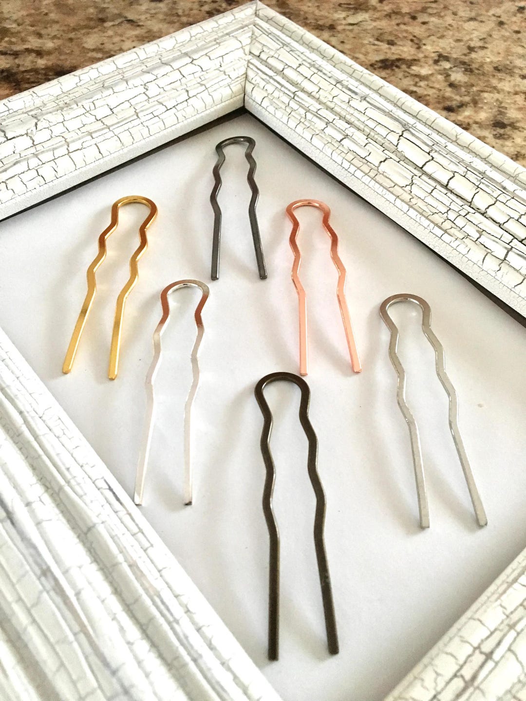 5 Pcs,rose Gold Hairpins,u Shape Hairpins,rose Gold Blank Hair Pins,diy ...