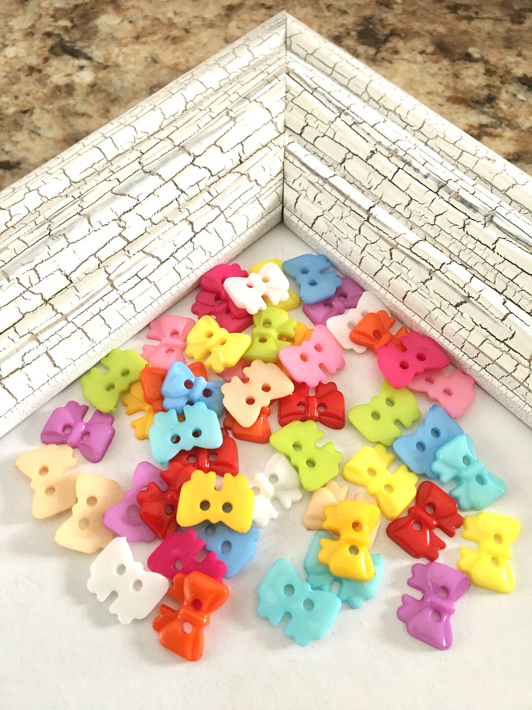 50 Pcs,bow Buttons,acrylic Button,colorful Buttons,two Hole Button ...