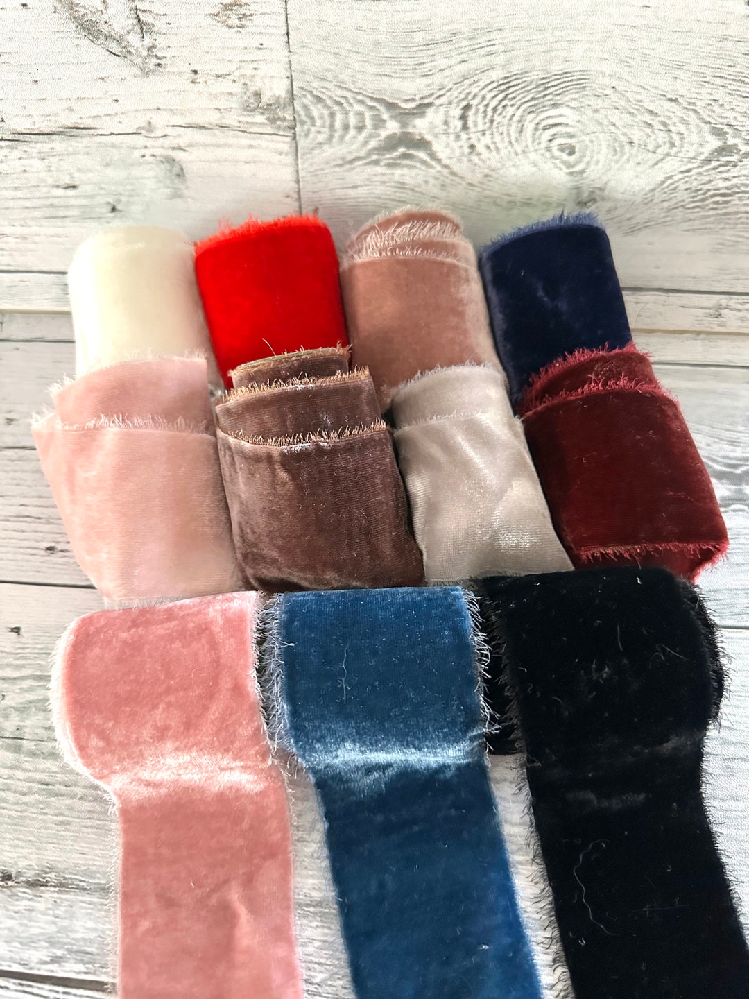 Frayed Velvet Ribbonvelvet Ribbonfabric Ribboncraft - Etsy