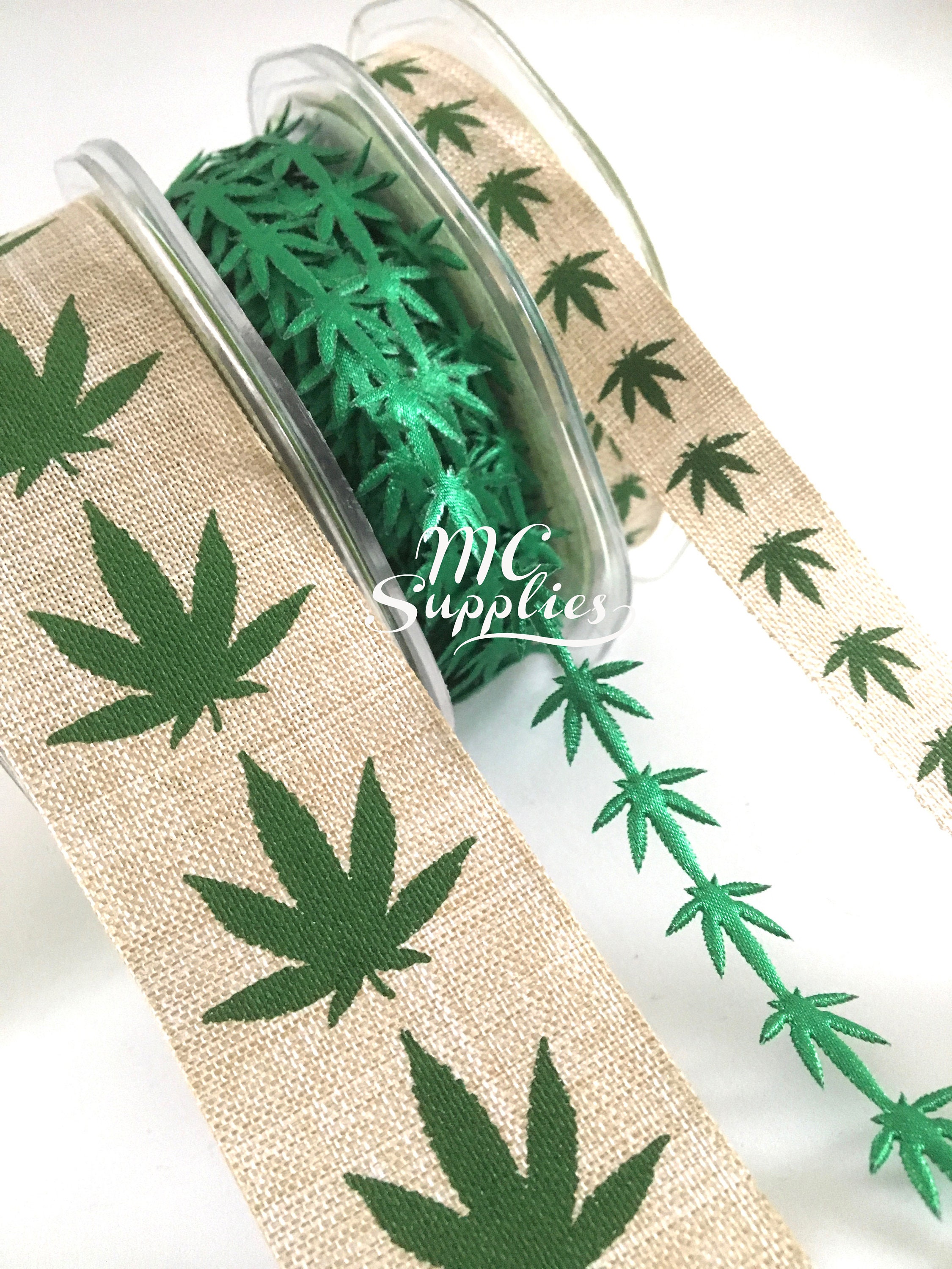 1-15 Ydsweed Ribboncannabis Leaves Ribbonmarijuana - Etsy