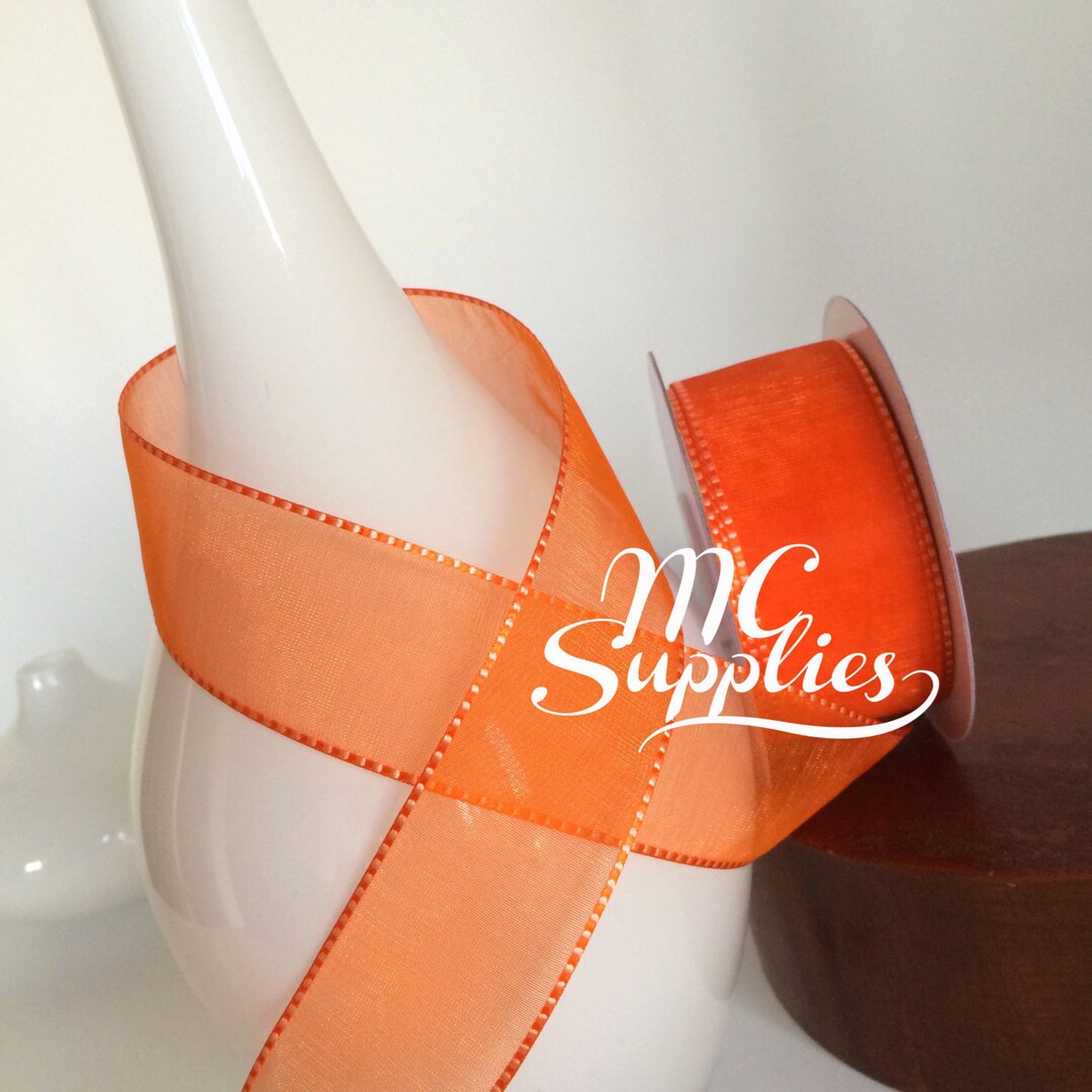 Orange Ribbon,organza Ribbon,sheer Ribbon,ribbons,craft Ribbon,ribbon ...