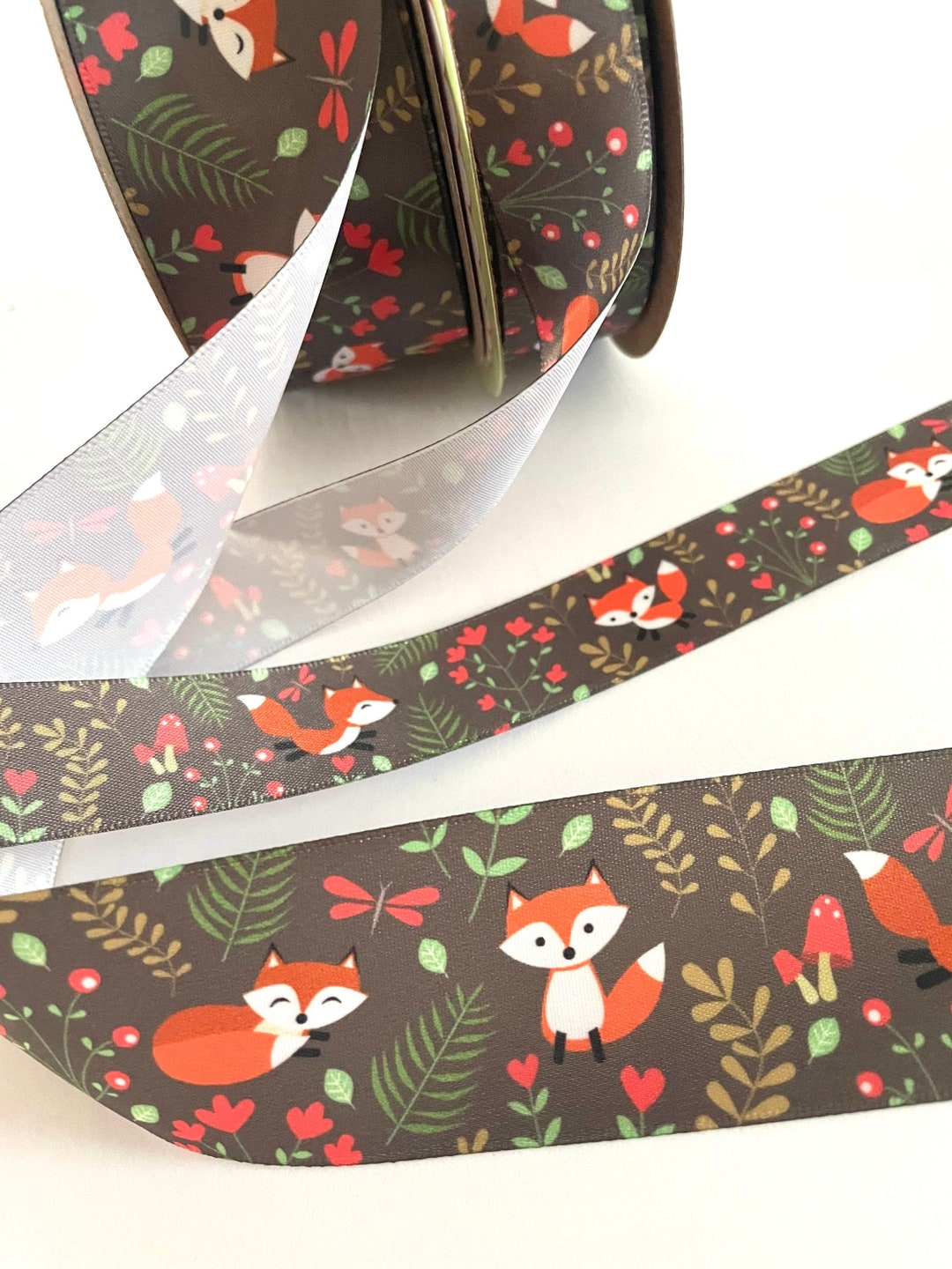 Animal Ribbon,fox Ribbon,critters Ribbon,satin Ribbon,animal Ribbon,owl ...