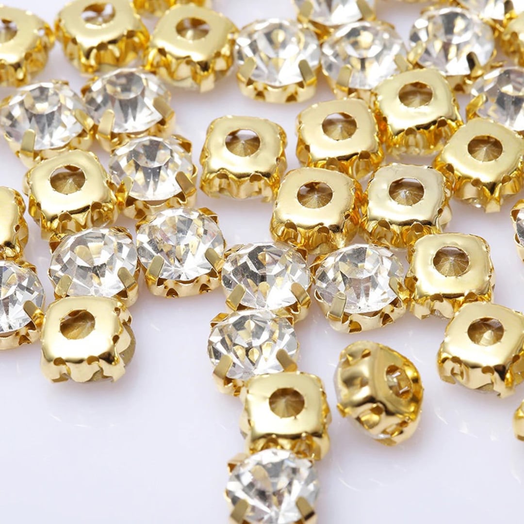 200 Pcs,crystal Rhinestones,gold Rhinestones,small Rhinestones,sew-on ...