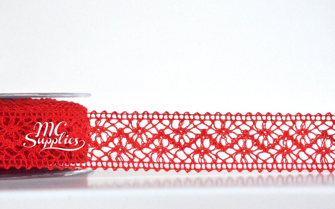Red Lace,fabric Lace,craft Lace,crocheted Lace,sewing Lace,sewing Trim ...