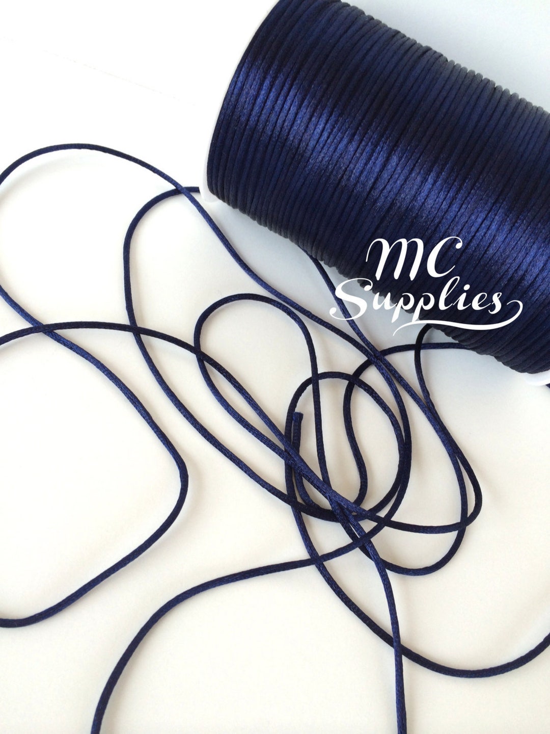 10-200 Yds, Blue Rattail Cord,cordon Cola De Rata,satin Cord,jewelry ...