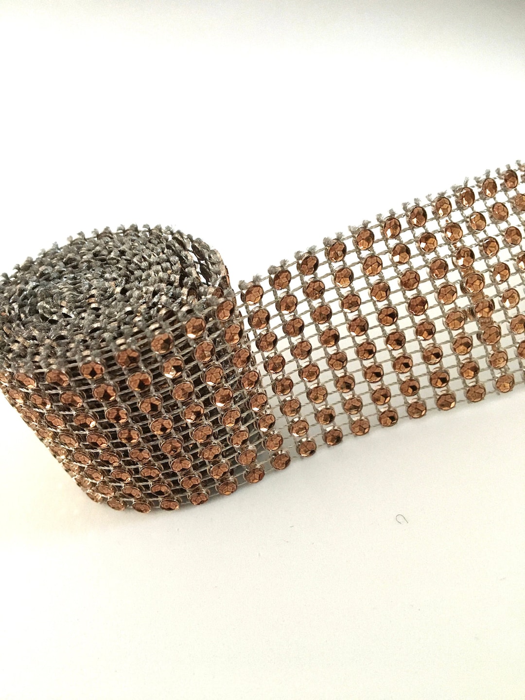 Brown Mesh Ribbon,rhinestone Ribbon,jewel Ribbon,mesh by the Yard ...