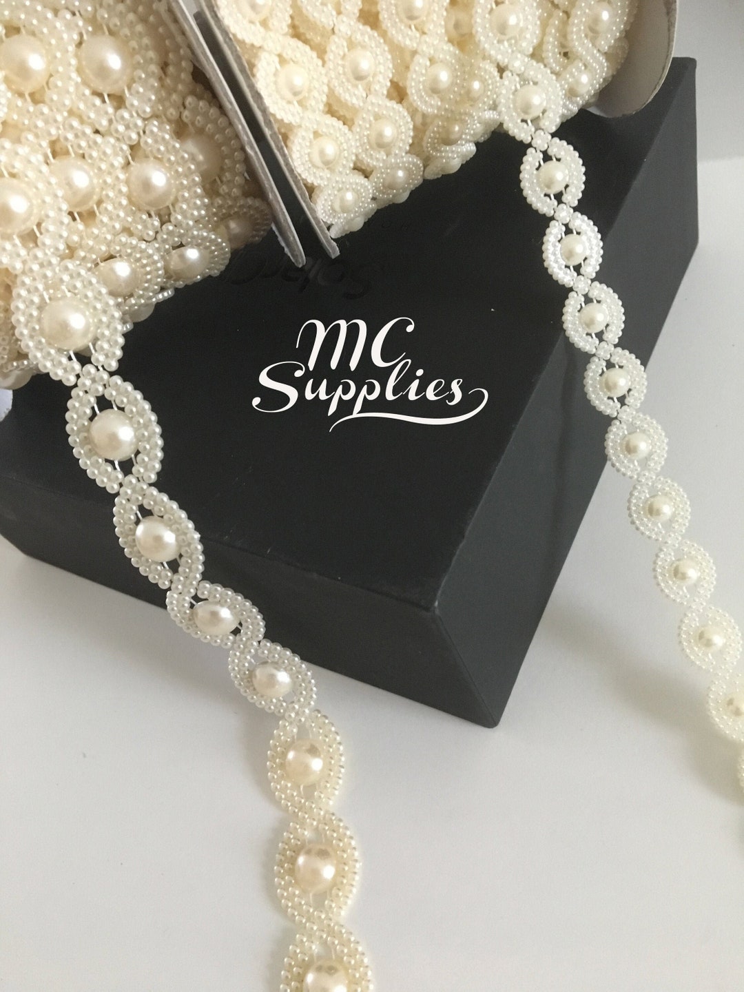 1-10 Yds,ivory Pearl Trim,pearl String,decorative Pearls,pearl Trim ...