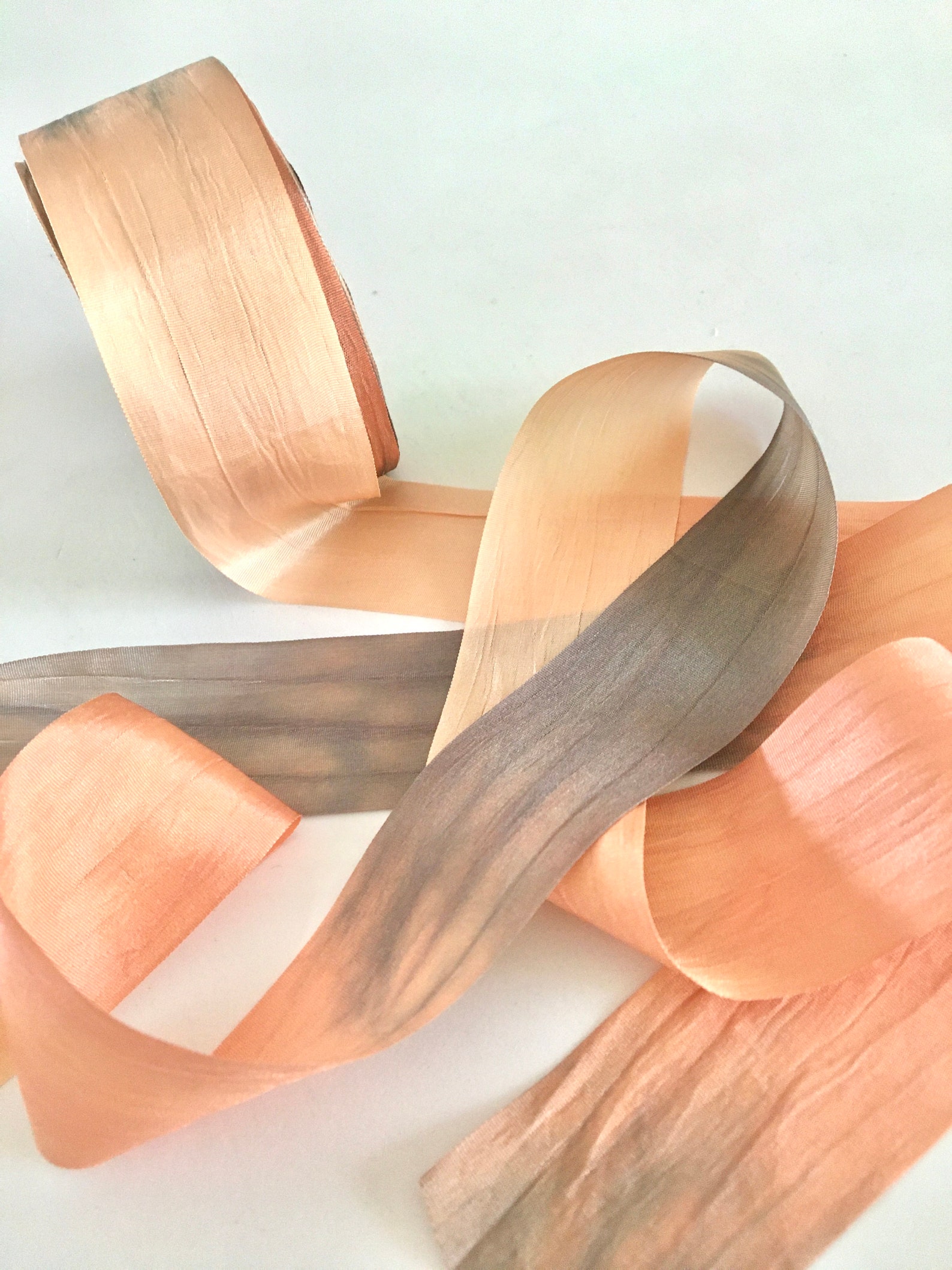 Silk ribbonvariegated ribbonfabric ribbondyed ribbonbows | Etsy