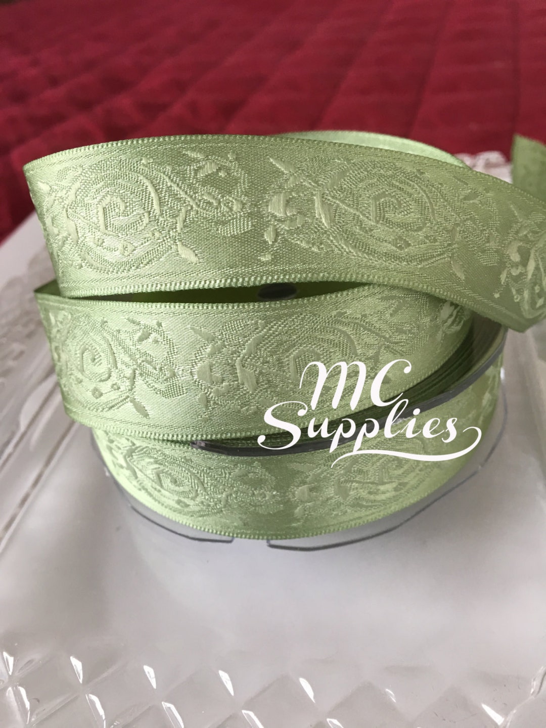 Olive Ribbon,embroidered Ribbon,satin Ribbon,ribbon for Hair Bow,ribbon ...