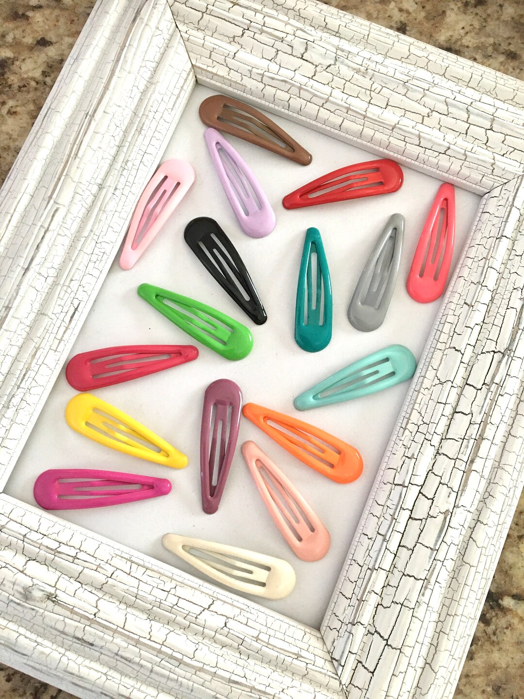 17 Pcs,snap Clips,colored Snap Clips,blank Hair Clips,girl Snap Clip ...