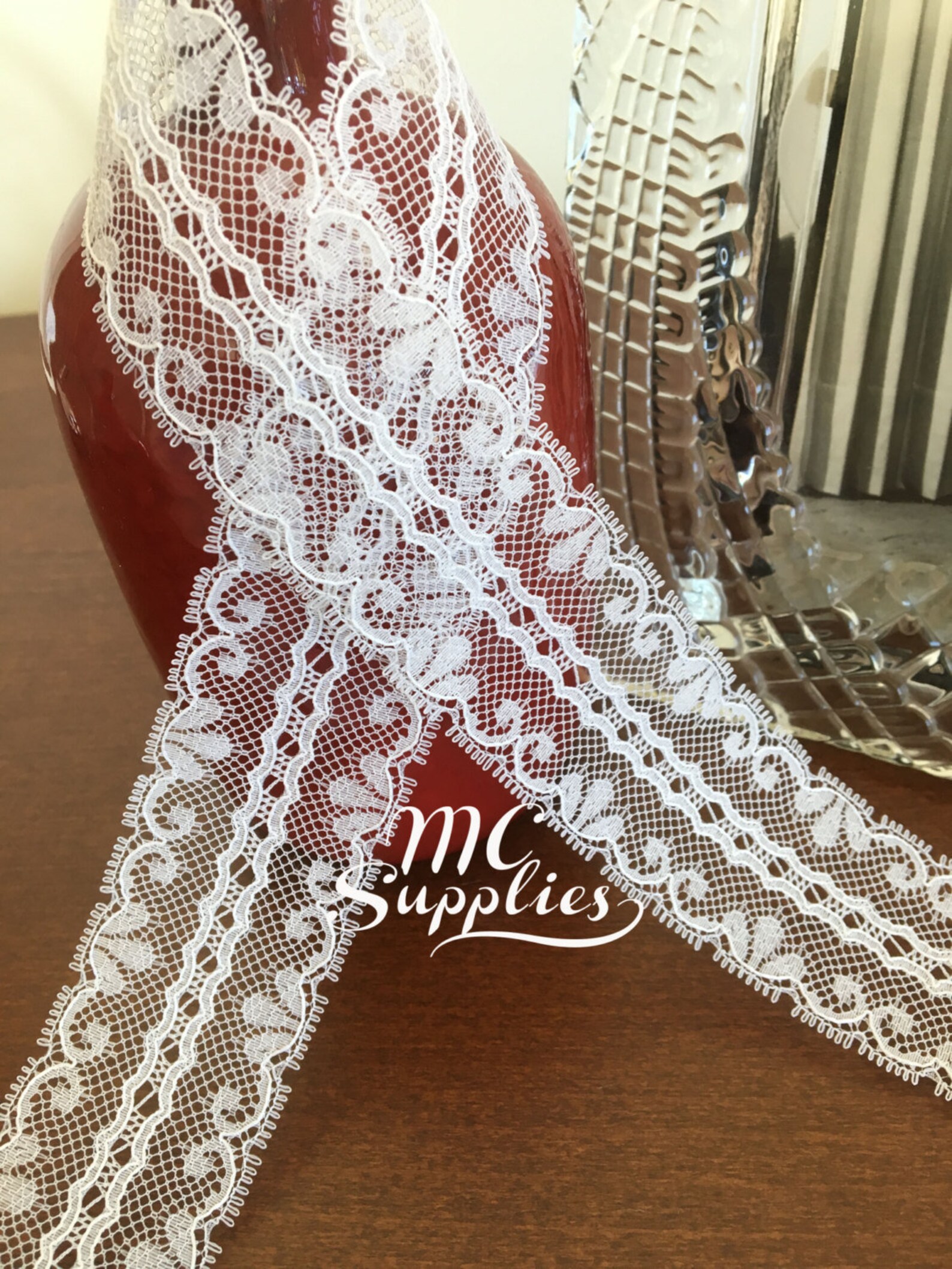 Encaje blanco encaje artesanal encaje para artesanías | Etsy