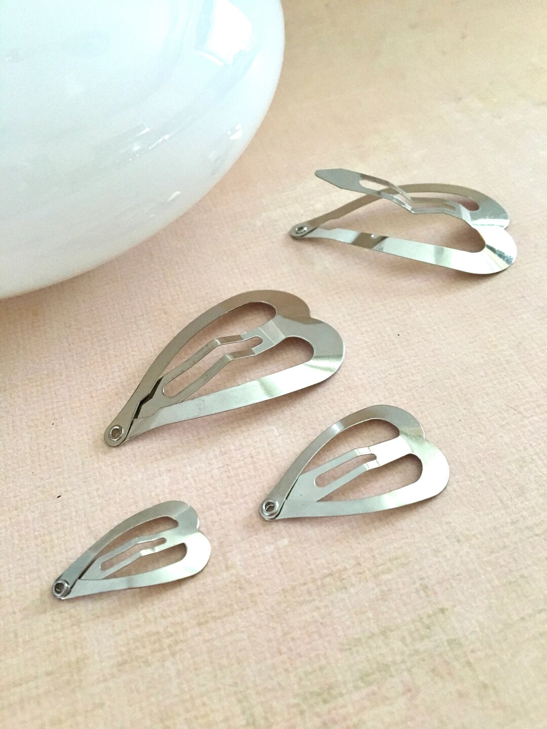 10 Pcs,blank Snap Clips,heart Snap Clips,toddler Snap Clip,small Snap ...