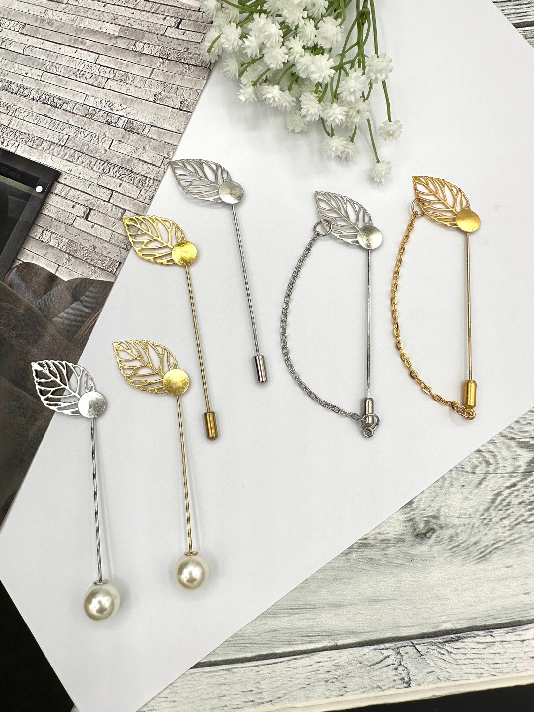 5 Pcs,lapel Pins,blank Pins,gold Lapel Pins,metal Lapel Pins,stick Pins ...