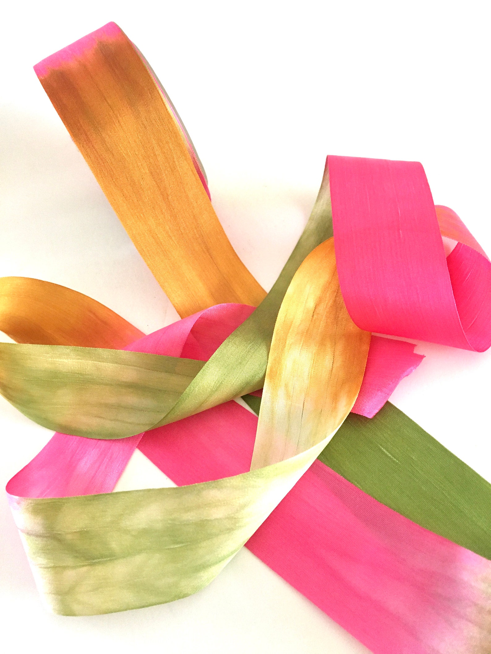 Silk Ribbon,variegated Ribbon,fabric Ribbon,dyed Ribbon,bows Ribbon ...