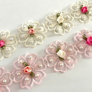 Flower Trim,flower Ribbon,bridal Trim,wedding Trim, Trim,embellish Trim ...
