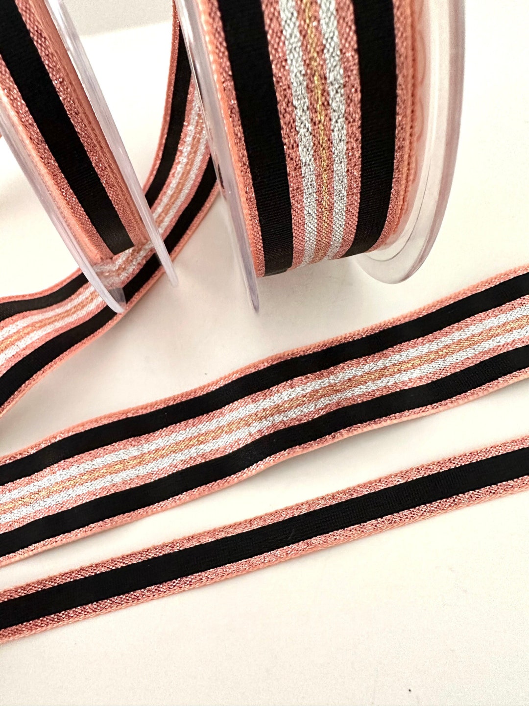 1-22 Yds,rose Gold Ribbon,satin Ribbon,sparkle Ribbon,pink Ribbon ...