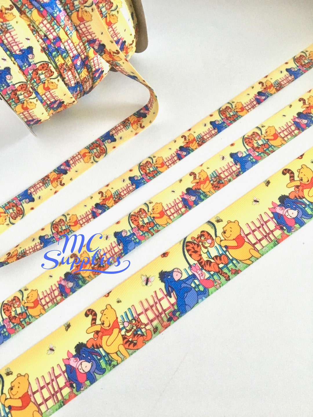 2 Yds,winnie Ribbon,pooh Ribbon,foe Elastic,bear Ribbon,grosgrain ...