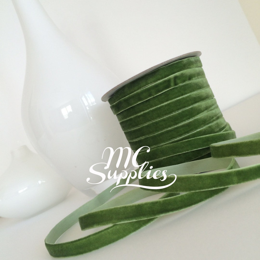 1-33 Yds,green Velvet Ribbon,satin Edge Velvet Ribbon,ribbon for Bows ...