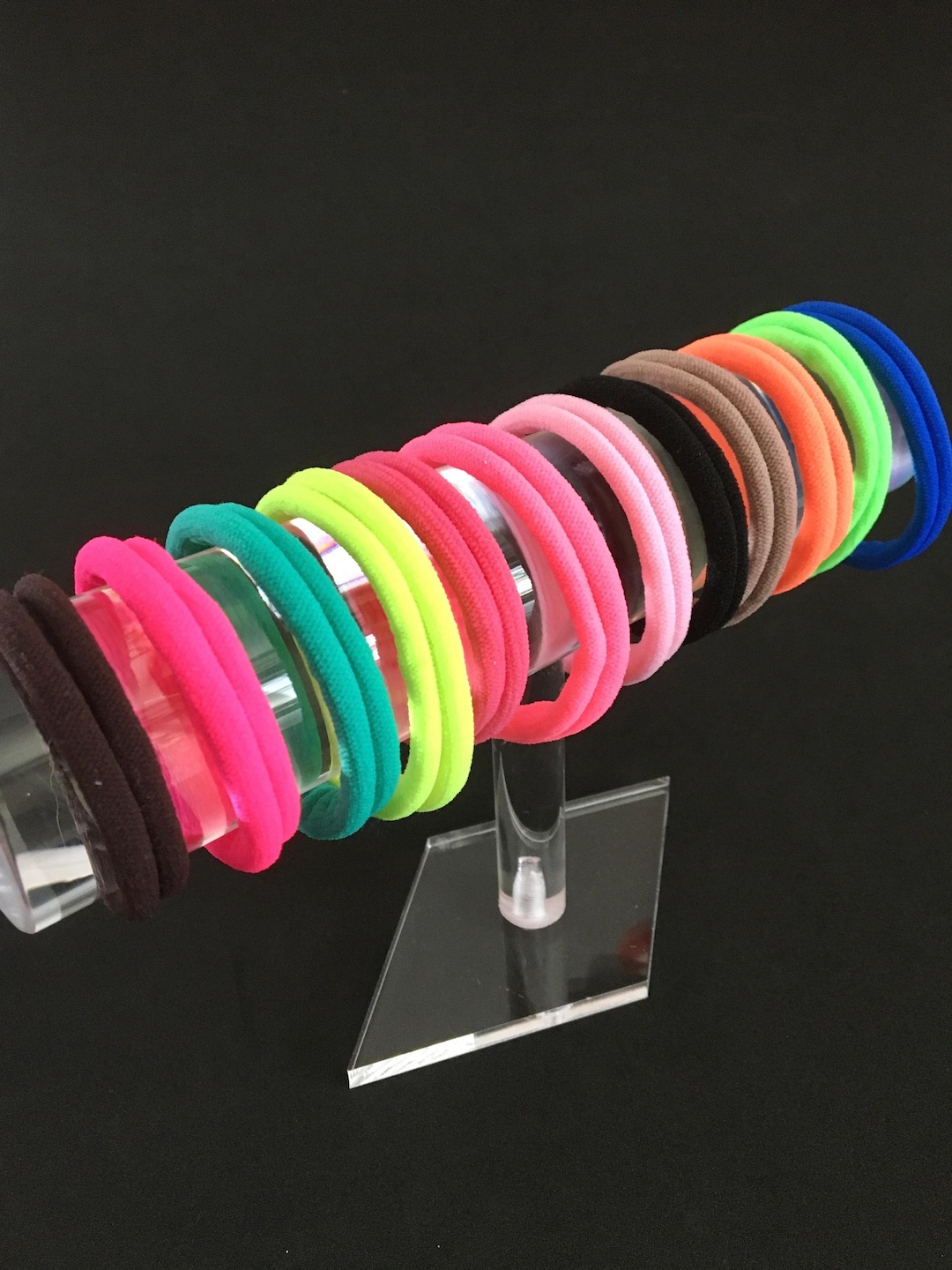6 Pcs,pony Tail Holder,nylon Ponytail Holder,colored Ponytail Holder ...