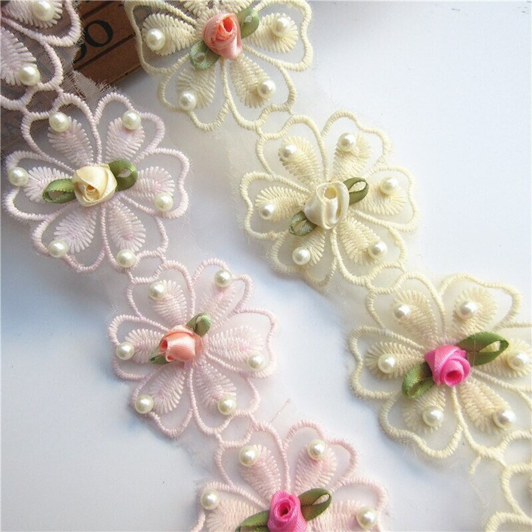 Flower Trim,flower Ribbon,bridal Trim,wedding Trim, Trim,embellish Trim ...