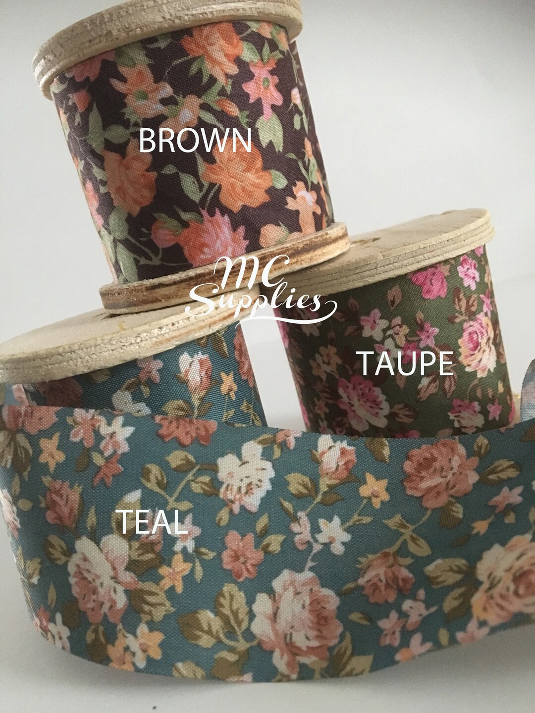 2 Yds,floral Ribbon,vintage Floral Ribbon,fabric Ribbon,craft Ribbon ...