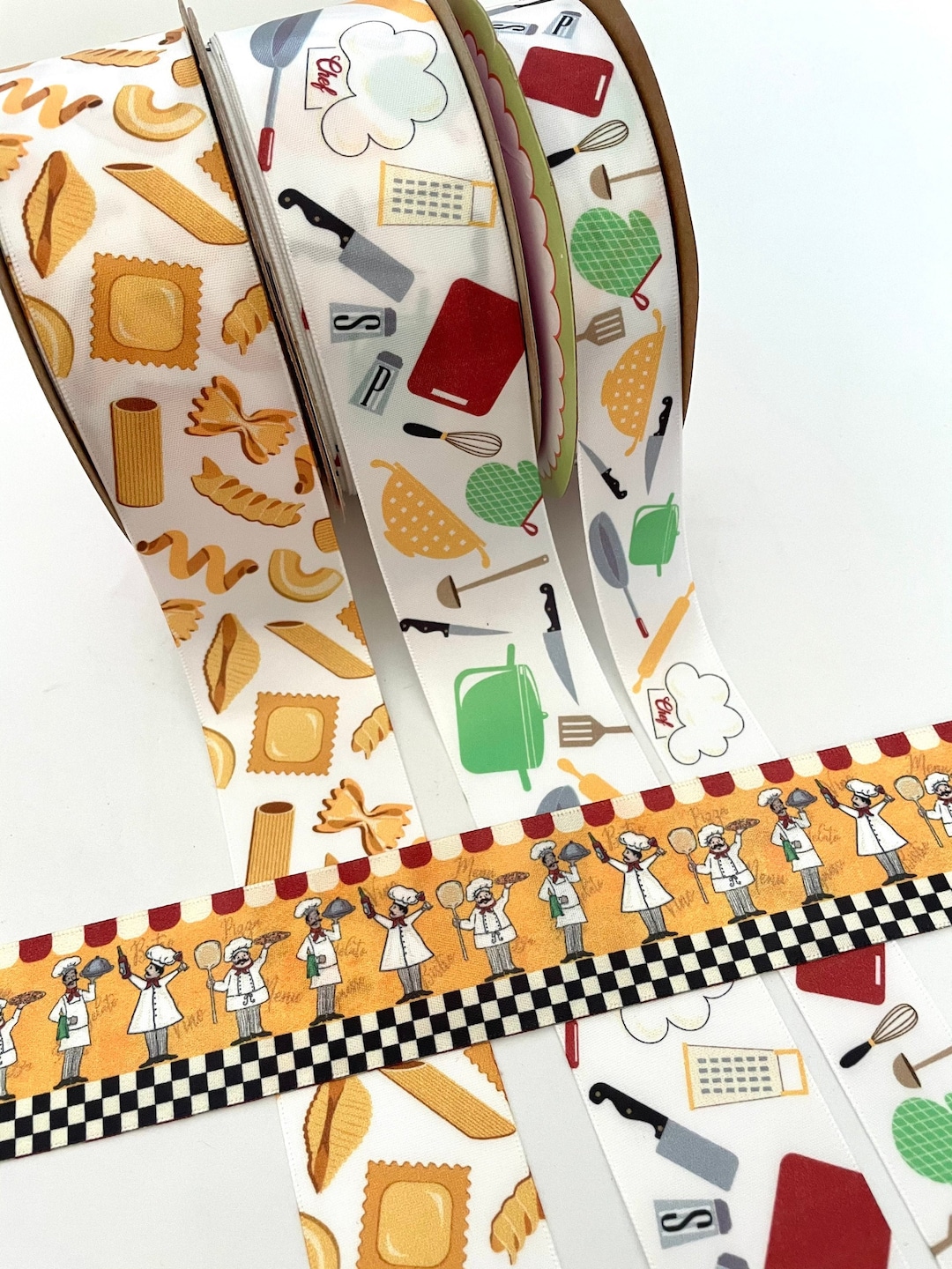 1-10 Yds,pasta Ribbon,pots Ribbon,chef Ribbon,satin Ribbon,restaurant ...