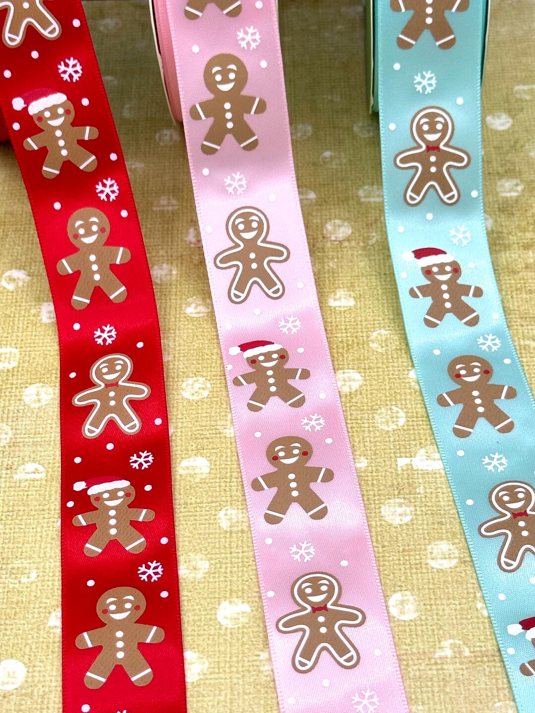 2-25 Yds,gingerbread Man Ribbons,christmas Cookies Ribbon,chritmas ...
