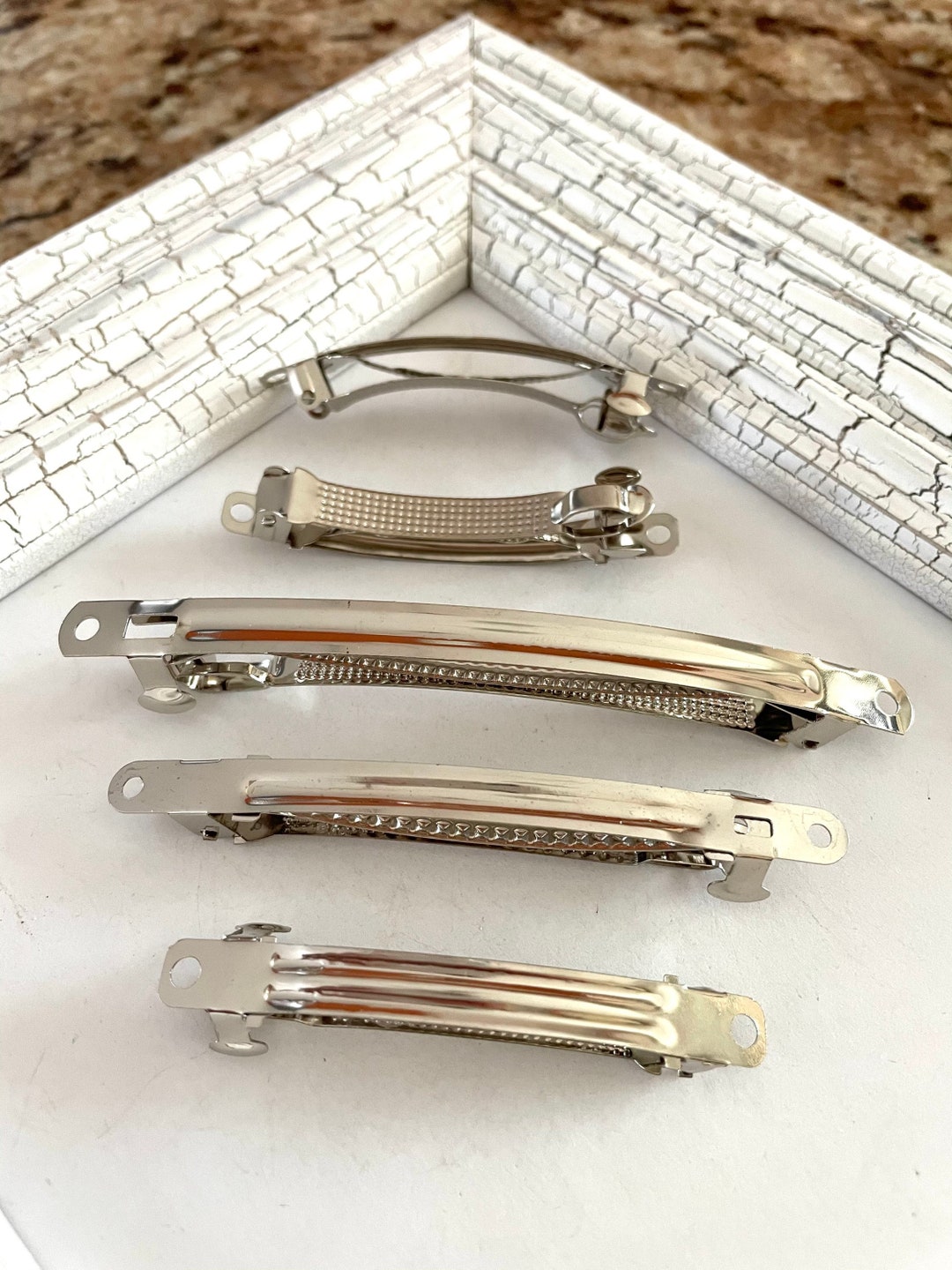 10 Pcs,french Barrettes,blank French Clips,metal Barrettes,diy Hair ...