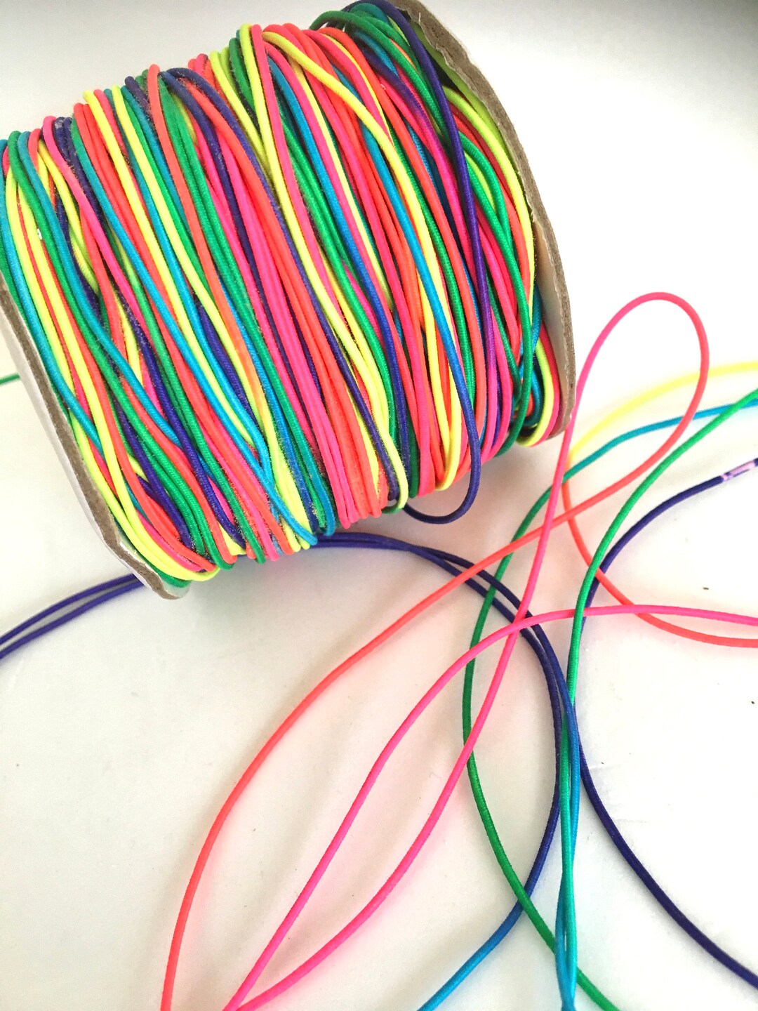 20-100 Yds,rainbow Elastic,multicolor Elastic,colorful Cord,elastic ...