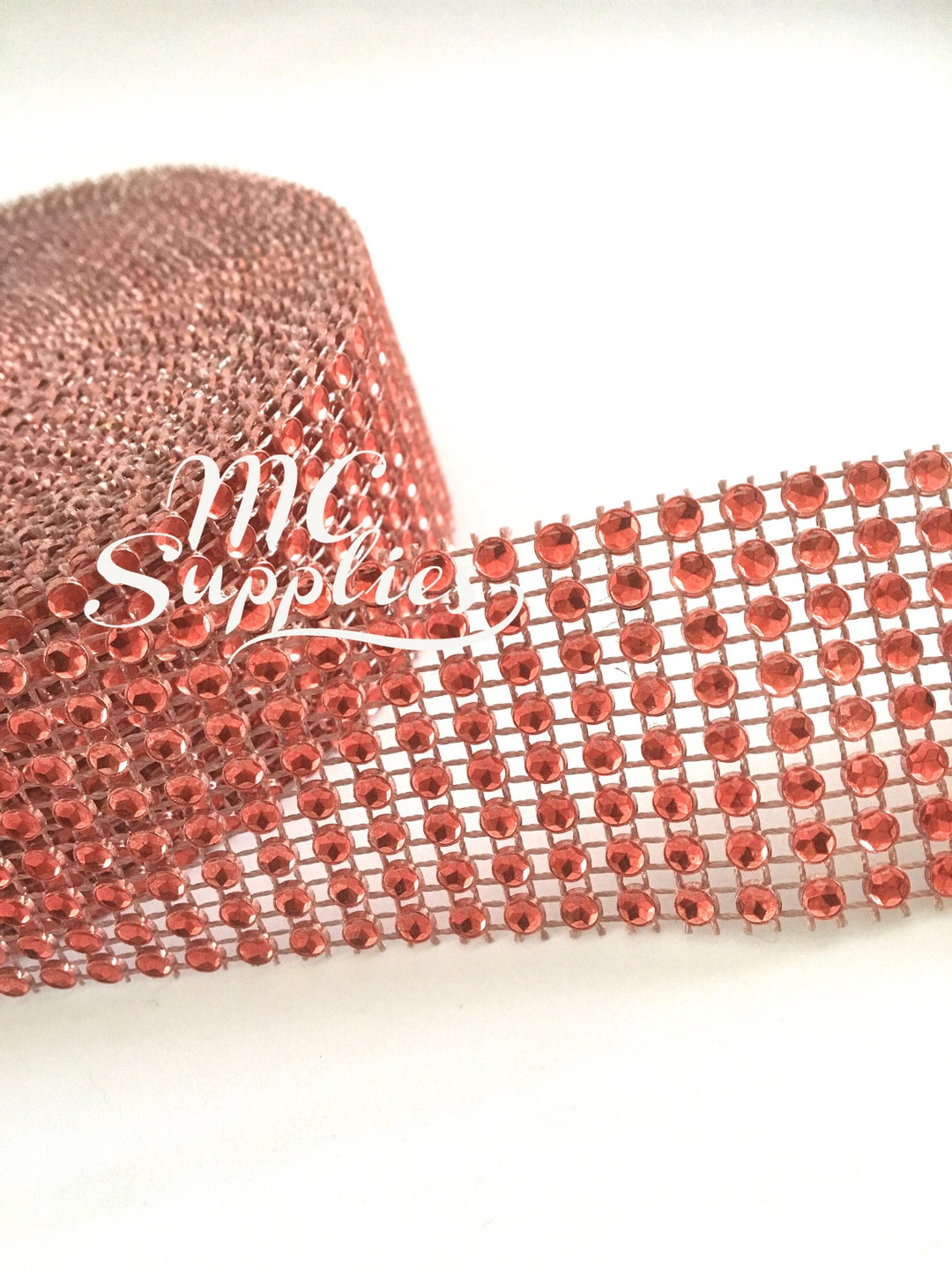 Red Mesh,diamond Mesh Ribbon,jewel Ribbon,mesh by the Yard,wedding Mesh ...