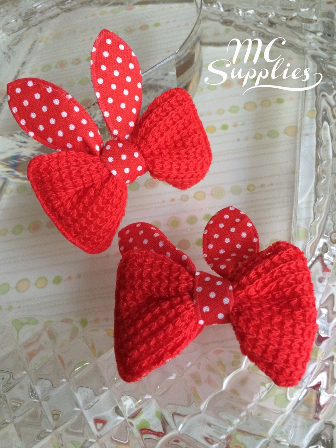 Yarn Bows,red Bows,knit Bow Applique,bow Applique,yarn Bows,easter Bows ...