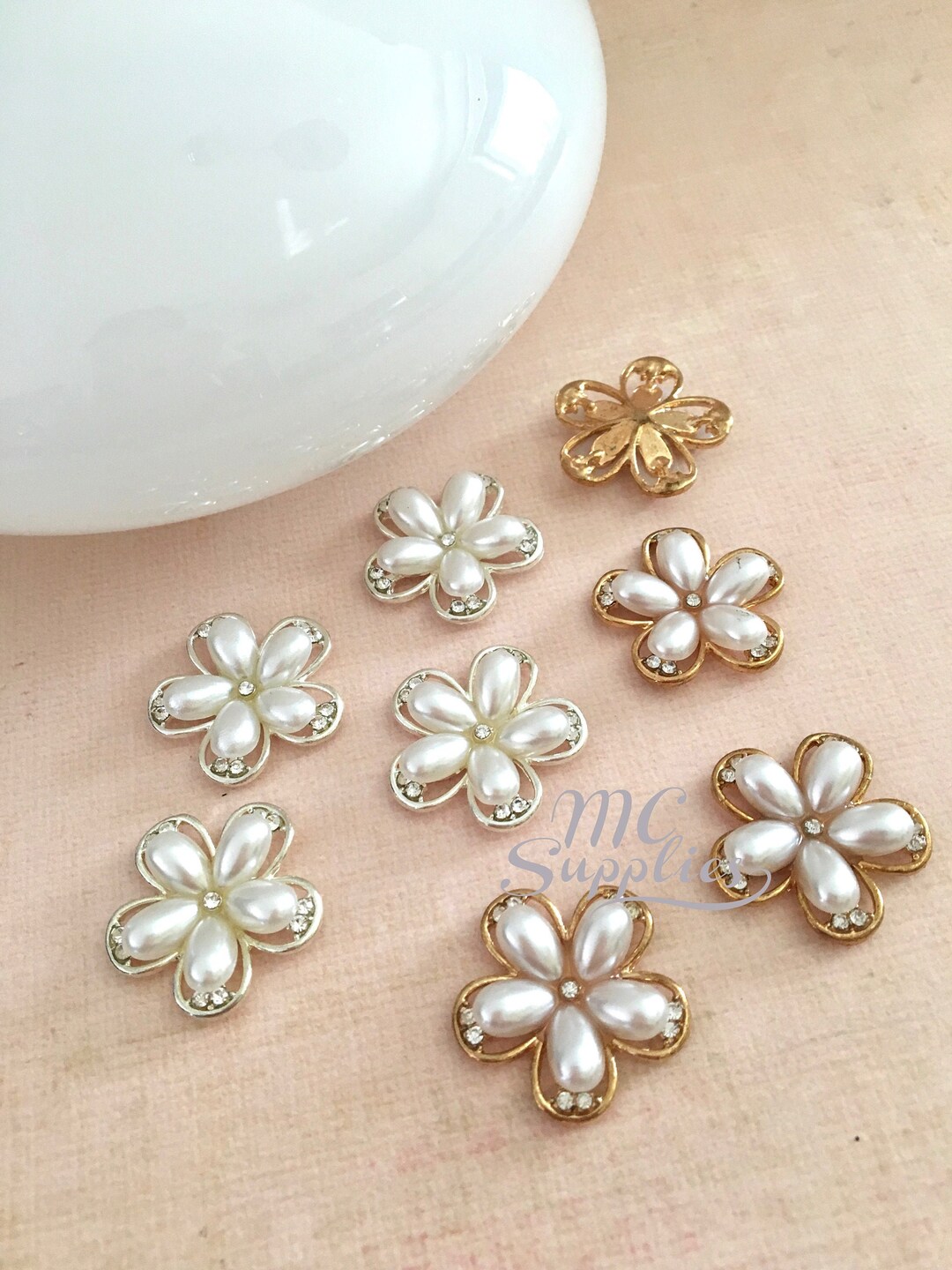 5 Pcs,pearl Rhinestones,rhinestones for Flowers,embellished Rhinestone ...
