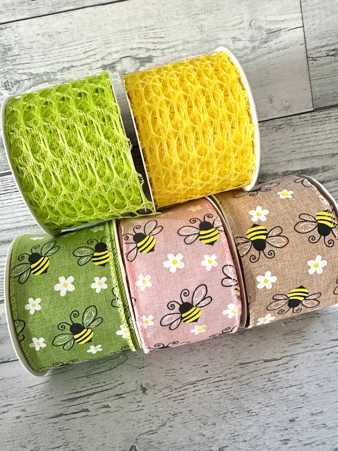 10 Yds,bee Ribbon,honeycomb Ribbon,mesh Ribbon,yellow Ribbon,kids ...