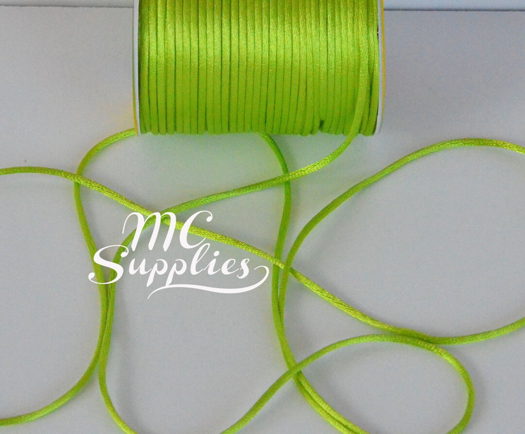 10 Yds,green Rattail Cord,rattail Cord,cordon Cola De Rata,satin Cord ...