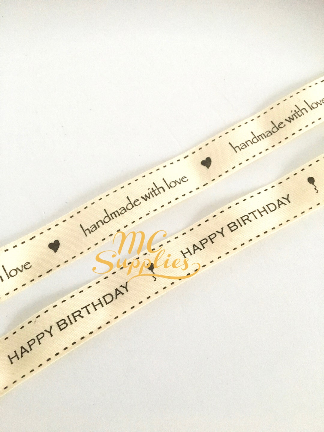 3 Yds,happy Birthday Ribbon,canvas Ribbon,handmade Ribbon,printed ...