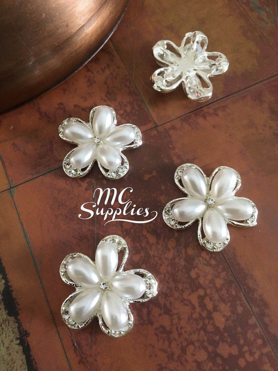 5 Pcspearl Rhinestonesrhinestones for Flowersembellished - Etsy