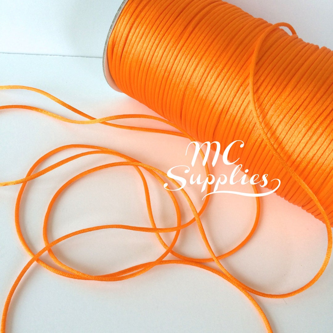 10-200 Yds,orange Rattail Cord,rat Tail Cord,cordon Cola De Rata,satin ...