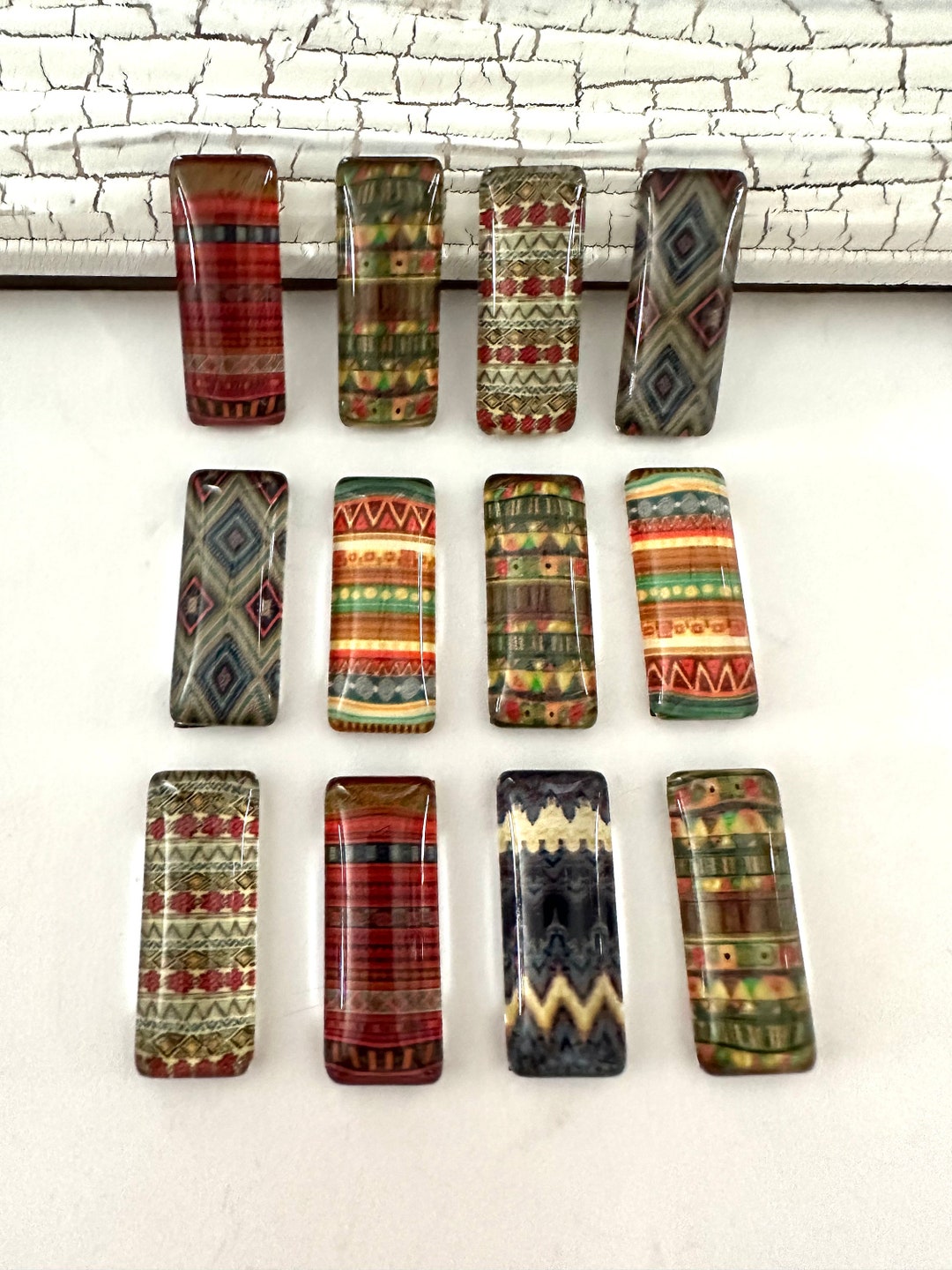 10 Pcs,geometric Cabochons,blue Gemstone,glass Cabochon,rectangle ...