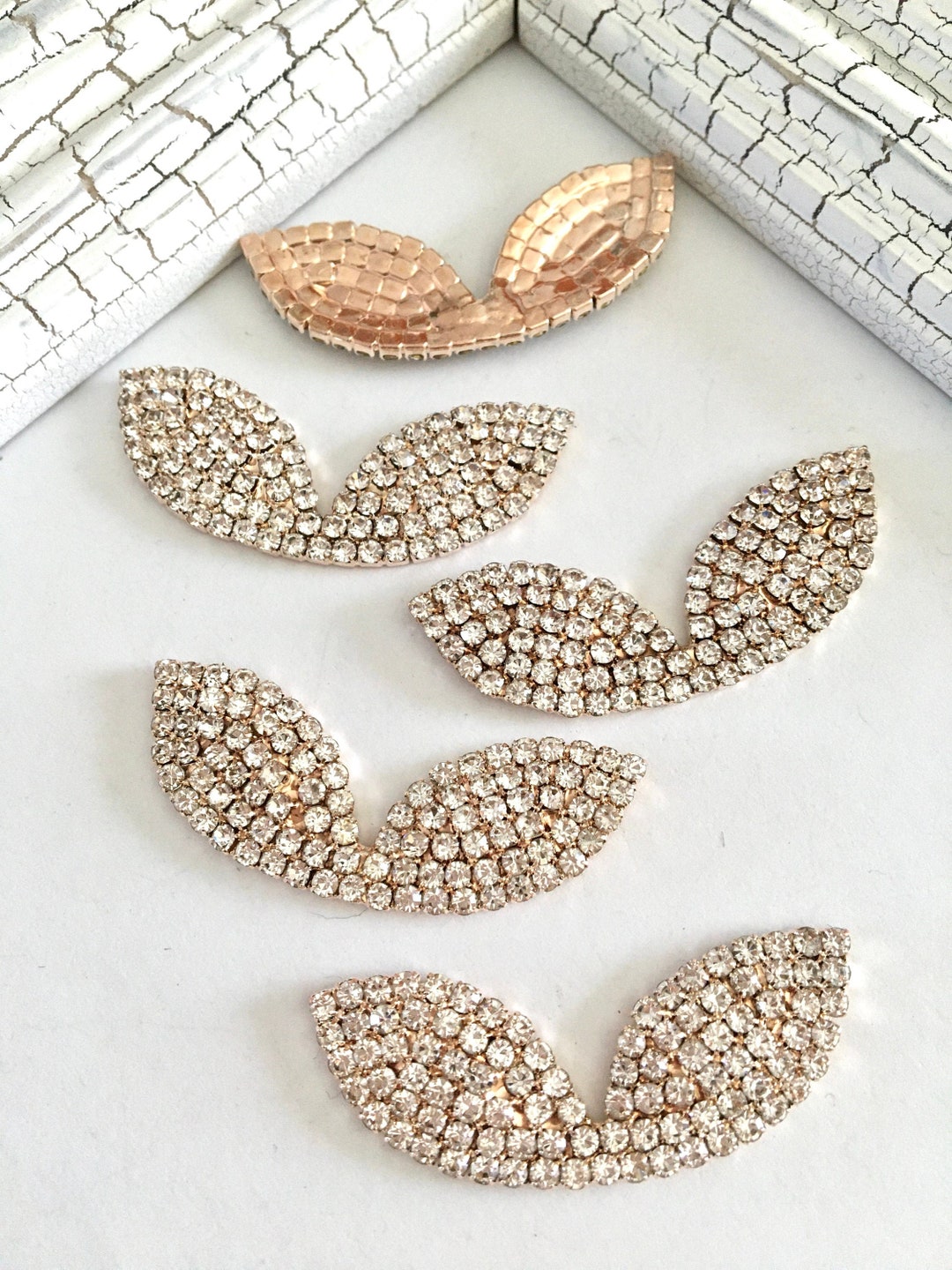 5 Pcs,bunny Ears Rhinestones,metal Bunny Ears,findings,embellished ...