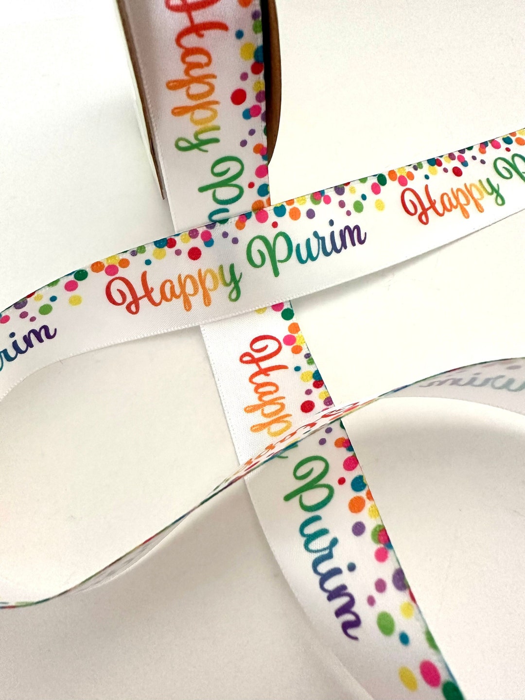 1-10 Yds Happy Purim Ribbon,satin Ribbon,printed Ribbon,jewish Ribbon ...